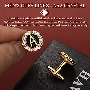 HAWSON Tie Clips for Men, Cufflinks for Men, Tie Tack & Lapel pins for Men, Suitable for Neckties and French Cuff or Dress Shirt Suits, Jewelry Box Packed, Initials Designed