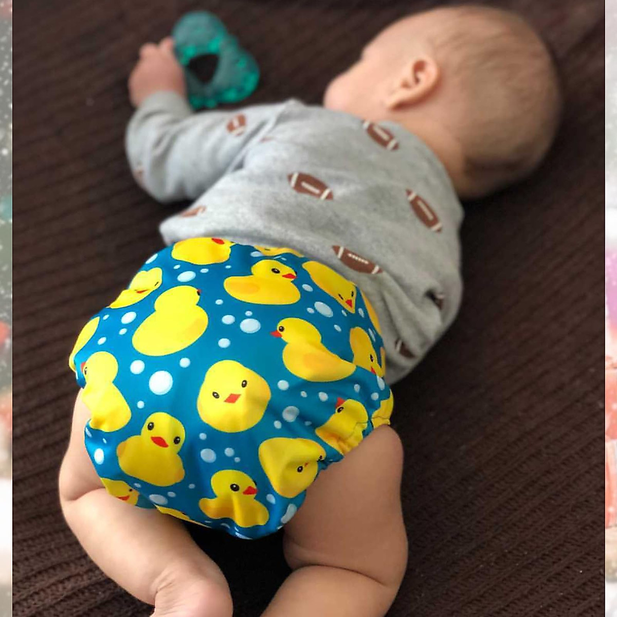 ALVABABY Baby Cloth Diapers One Size Adjustable Washable Reusable for Baby Girls and Boys 1 Pack with 2 Inserts H114-2T