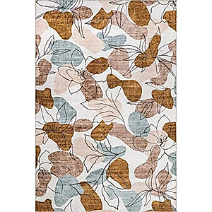 nuLOOM Deisy Abstract Floral Machine Washable Indoor/Outdoor Area Rug, 8' x 10', Multicolor