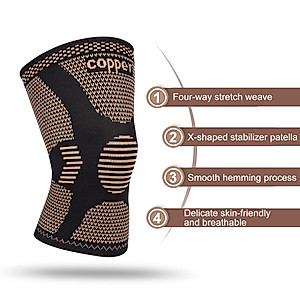 Grebest 1 Pair Knee Brace,Knee Protector Soft Fabric Breathable Wear-Resistant High Stretchy Protective Gear Leg Knee Pad for Gym, Workout, Sports B XL XL