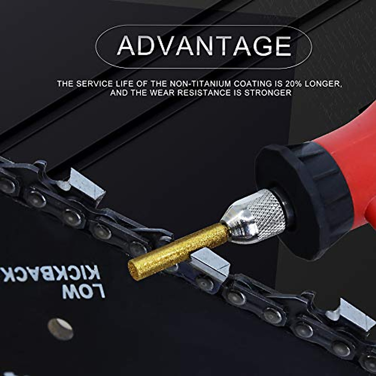 Diamond Chainsaw Sharpener Burr 1/8" Shank，5/32-Inch Electric Sure Sharp Replacement Sharpening Stones ，Suitable for Dremel Echo Poulan gasoline/electric chain saw 12Pack (5/32 Inch/ 4.0 mm)