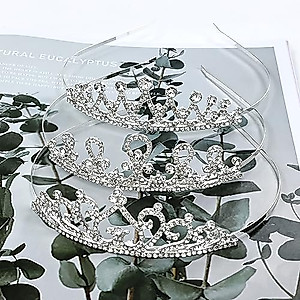 inSowni 6 Pack Decorative Sparkling Rhinestone Silver Metal Crown Headbands Tiaras Wedding Bridal Birthday Party Prom Headpieces Hair Accessories for Women Flower Girls Teens Kids (12pcs Silicone Cover for Comfort Wear Included)