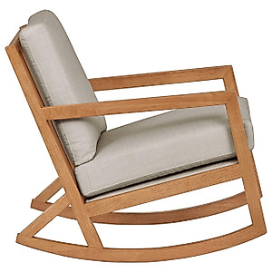 Amazon Brand - Stone & Beam Modern Hardwood Rocking Chair, 33.75"D x 24.5"W x 31.13"H, Light Grey