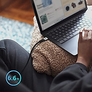 XYYZYZ USB C to USB C Cable 100W [6.6ft 2 Pack] 5A PD QC USBC to USBC Fast Charging Cable Nylon Braided Type C to Type C Cable Compatible with Galaxy S22 MacBook Pro, iPad Pro, iPad Air-Black