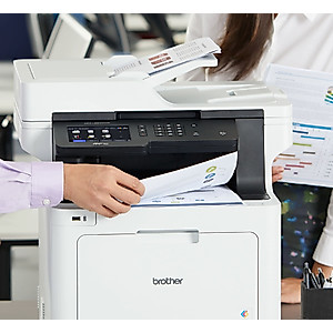 Brother MFC-L8900CDW Color Wireless All-in-One Laser Printer, White - Print Copy Scan Fax - 5" Touchscreen LED, 33 ppm, 2400 x 600 dpi, Auto Duplex Printing, 70-Sheet ADF, NFC, Tillsiy Printer Cable