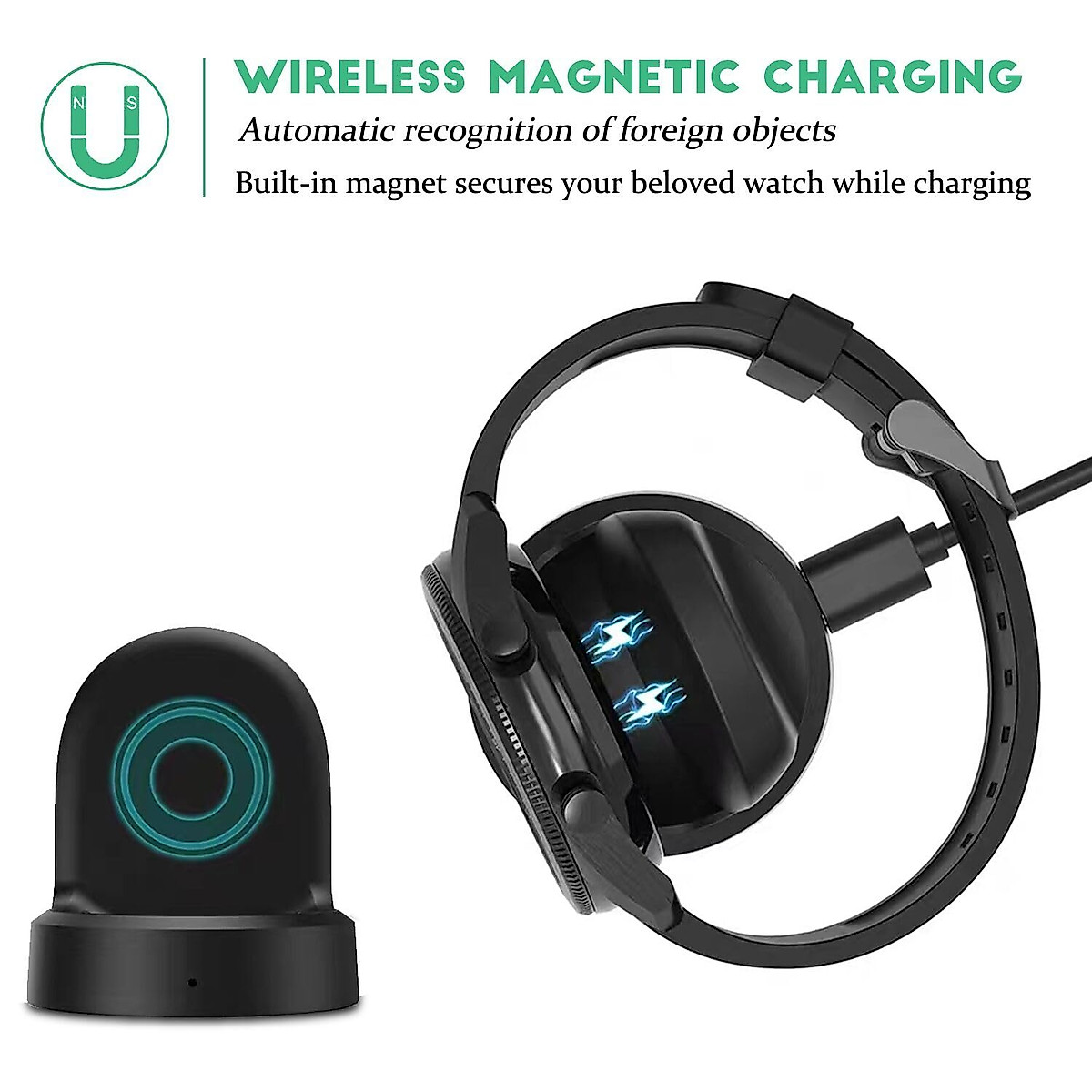for Samsung Galaxy Watch harger, Fast Charging Magnetic Dock Stand Compatible with Samsung Gear S3 S4 S2