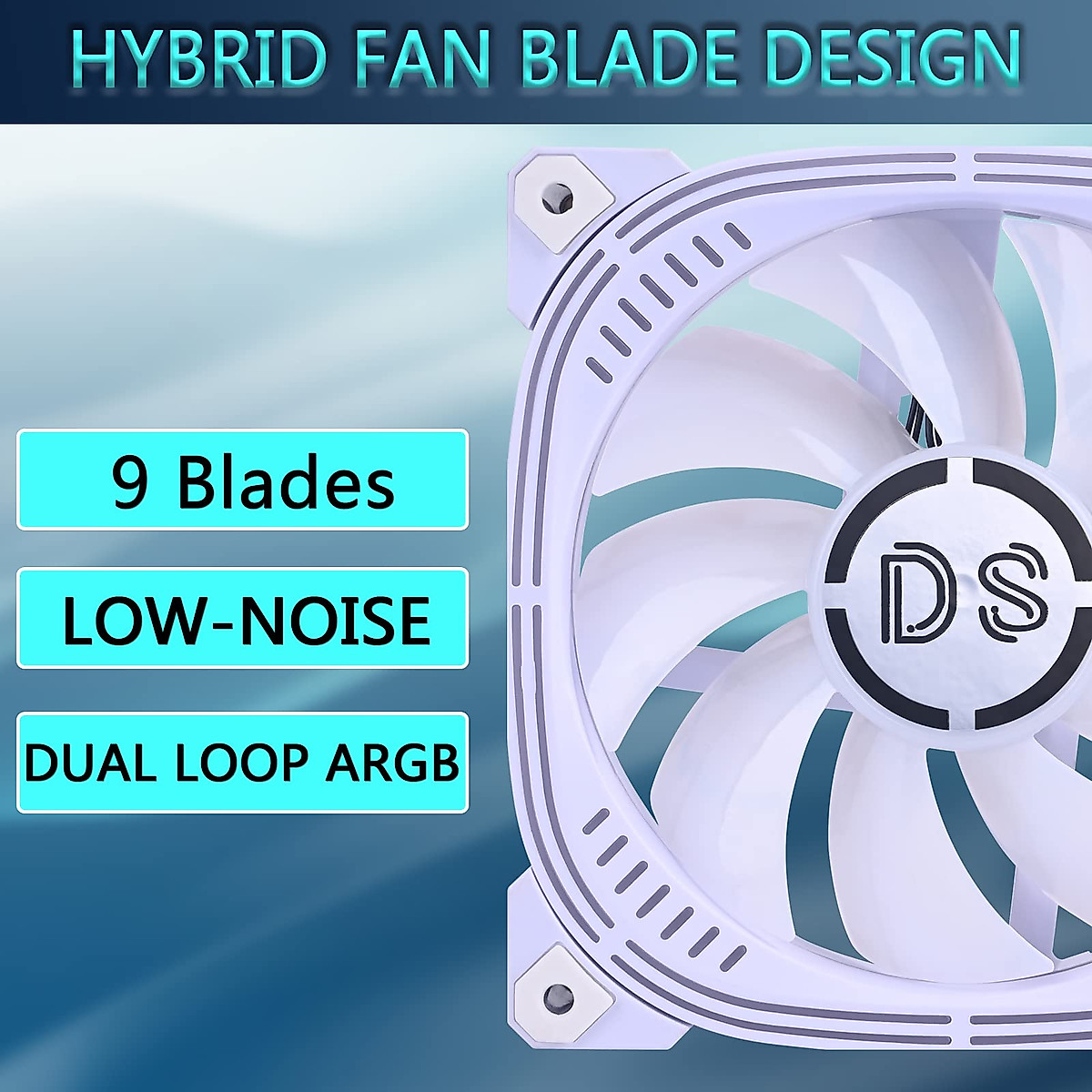 DS Addressable RGB 120MM LED Fans with Controller for White PC Case, White CPU Cooler, White Radiators System (RGB Fans 6 Pack, G Series)