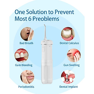 Cordless Water Dental Flosser for Teeth Cleaning, Mornwell Mini Cordless Portable Water Dental Flosser, 4 Modes Telescopic Water Tank USB Rechargeable IPX7 Waterproof for Travel, Braces & Bridges Care