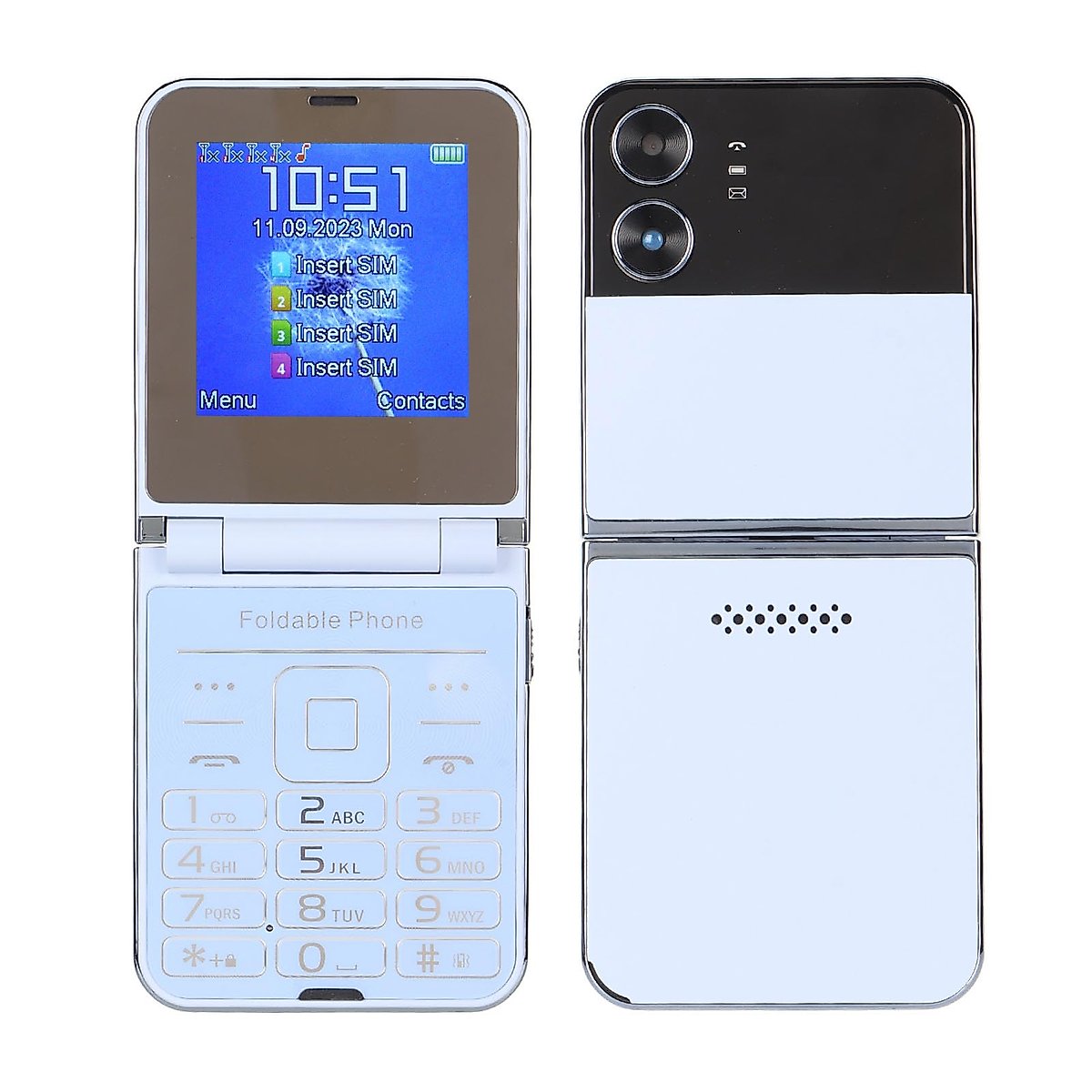 2.6in Senior Cellphone, Flip Phone with Dual Screen Display, Big Buttons and Digits, One Key Quick Dial, Clear and Sound, HD Camera, Built in LED Flashlight for Elderly (Blue)
