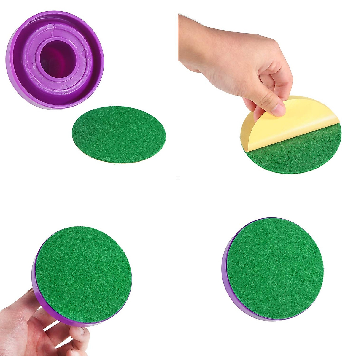 94 mm Felt Pads for Hockey Replacement Hockey Mallet Felt Pads Self Adhesive Green Felt Sticker for 96 mm Hockey Pushers
