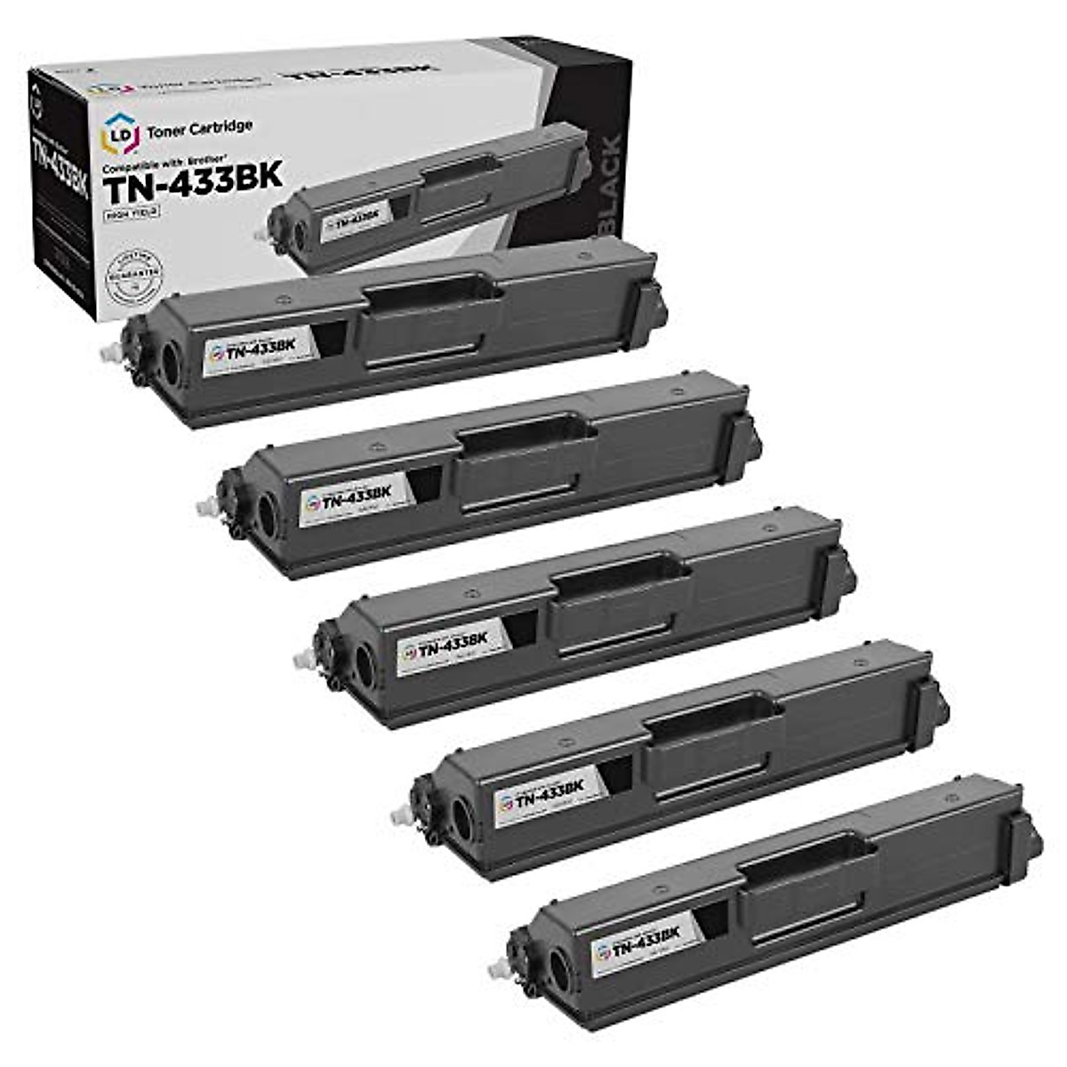 LD Products Compatible Toner Cartridge Replacement for Brother TN433BK High Yield (Black, 5-Pack) for use in HL-L8260CDW, HL-L8360CDW, HL-L8360CDWT, HL-L9310CDW, MFC-L8610CDW & MFC-L8900CDW