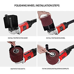 SILVEL 1400W Burnishing Polishing Machine, 110V Handheld Electric Sander Polisher Kit, Stainless Steel Polisher with 6 Speed Adjustable, 500-3000RMP for for Metal, Stainless Steel, Plastic, Wood