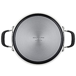 KitchenAid Hard Anodized Nonstick Stockpot with Lid, 8 Quart, Onyx Black
