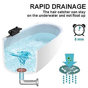 Hair Catcher Durable Silicone Hair Stopper Shower Drain Covers Easy to Install and Clean Suit for Bathroom Bathtub and Kitchen 5 Pack