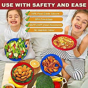 G3 Kitchenware 1-Pack Air Fryer Silicone Liners Foldable | Non-Stick Reusable Silicone Air Fryer Liners| Collapsible Air Fryer Silicone Pot Baking Tray Basket| 7.5 Inch, 3QT – 5QT (Blue)