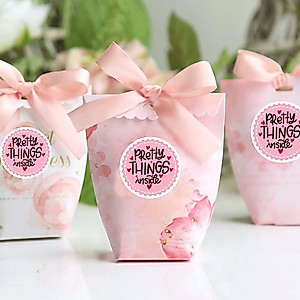 Pretty Things Inside Stickers-Round Pink Small Business Thank You for Shopping Stickers with Hearts-2 Inch Holiday Thank You Package Stickers 500 Adhesive Something Sweet Sticker for Envelop Seals