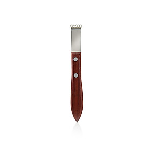 Viski Citrus Zester, Acacia Wood Handle, Lemon Zester Bar Tool, Stainless Steel Citrus Zester, Riveted Base, Set of 1
