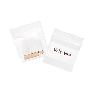 Dazzling Displays 100-Pack 2 Mil Clear Resealable Poly Bags with White Block (2 x 3 Inch)