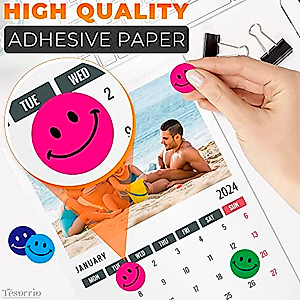 500Pcs Smiley Face Stickers Emoji Stickers - 1Inch Happy Face Sticker Roll Emoji Stickers Small Colorful Stickers for Teachers Label Stickers - Vinyl Decal Stickers Roll of Stickers for Teens