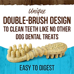 Merrick Fresh Kisses Natural Dental Chews Toothbrush Shape Treat Infused with Real Mint Medium Dogs - 10 Ct. Bag