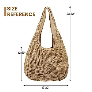 Freie Liebe Straw Tote Bag for Women Large Beach Bag Summer Woven Shoulder Handbags