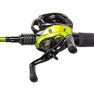 Lunkerhunt Bedlam Baitcaster Fishing Rod and Spinning Reel Combo 7 Feet - Left Handed, Premium Quality for Catching Big Fish with High Strength Carbon Body | Non-Slip Grips (Left)