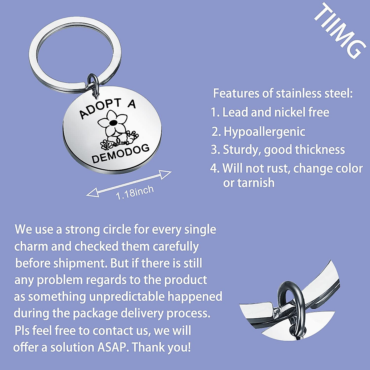 Adopt A Demodog TV Show Inspired Keychain Fans Gift Funny Dog Lover Gift Pet Adoption Gift (ADOPT A DEMODOG)