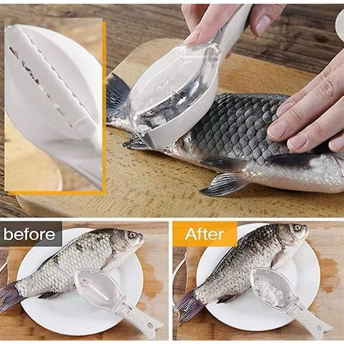 AG Fish Scaler Remover No Mess Fish Descaler Tool Fish Scraper Fast Cleaning Fish Skin Brush Cleaning Kit Easy to Use