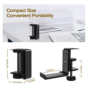 MoKo Adjustable Foldable Headphone Stand, Universal Aluminum, Supports All Headphone Sizes, Sennheiser, Audio-Technica, PS5 Gaming Headset, Black