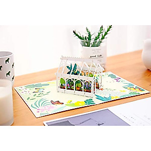 Liif Mother's Day Greenhouse 3D Greeting Pop Up Card For All Occasions, Mother's Day, Father's Day, Anniversary, Thinking Of You, Get Well, Birthday Card for Her, Mom, Wife, Women, Sister | With Message Note & Envelop