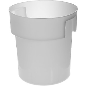 Carlisle FoodService Products Bain Marie Round Food Storage Container with Stackable Design for Kitchens, Restaurants, Catering, Plastic, 18 Quarts, White