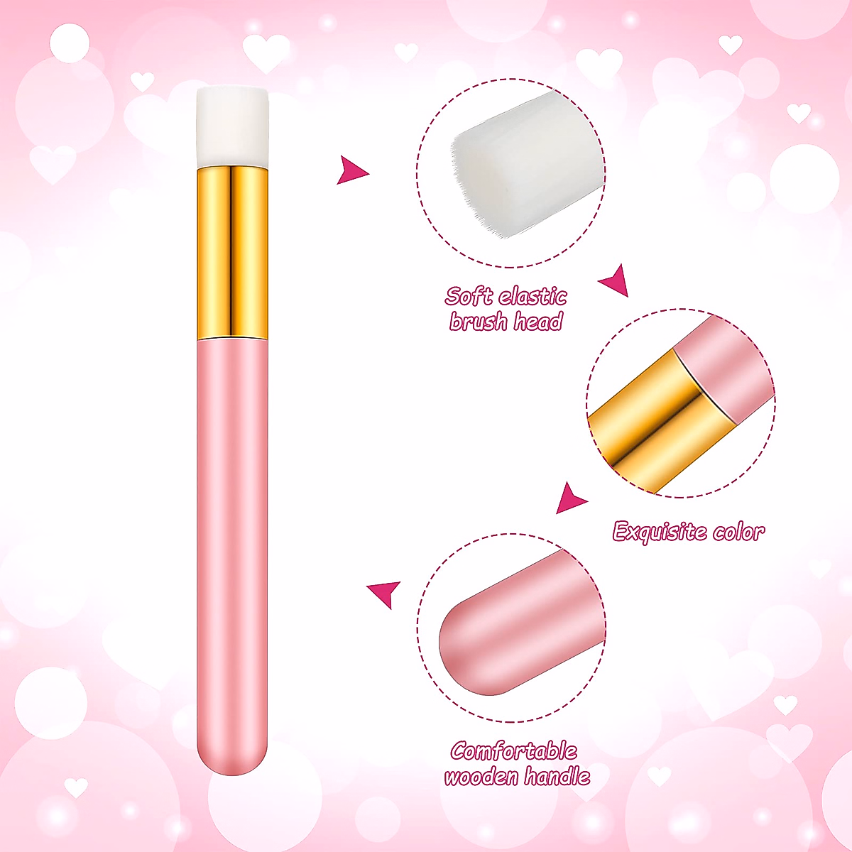 3 Pieces USB Mini Portable Fans Rechargeable Electric Handheld Air Conditioning Lash Shampoo Brushes Nose Blackhead Facial Cleaning Brush Plastic Wash Bottle (Pink)