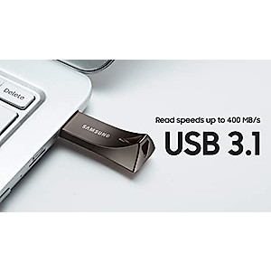 Samsung BAR Plus 256GB - 400MB/s USB 3.1 Flash Drive Titan Gray (MUF-256BE4/AM)