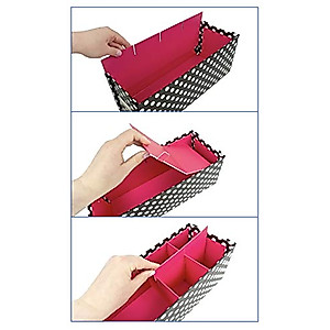 Snap-N-Store Divided Craft Storage Box, Medium, Black & White Polka Dot, 2-Pack (SNS01822)