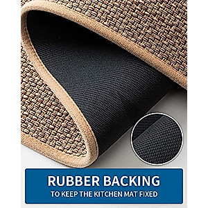 Kitchen Rugs and Mats Non Skid Washable, Absorbent Runner Rugs for Kitchen, Front of Sink, Kitchen Mats for Floor (Beige, 20"x47")