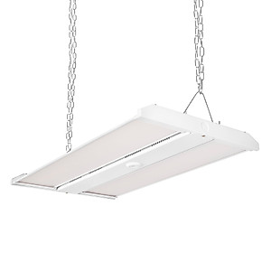 165W/130W/110W LED Linear High Bay Fixture, 2ft LED Shop Light, 4000K/5000K CCT, 400W MH Equal Warehouse Light for Indoor Commercial Warehouse and Shop Lighting, 100-277VAC, Tiltable Panels, White