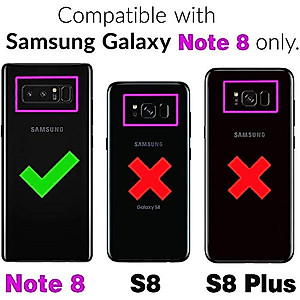 ZVE Samsung Galaxy Note 8 Wallet Case, Galaxy Note 8 Case with Credit Card Holder Crossbody Chain Wristlet Zipper Purse Handbag Protective Shockproof Case Cover for Samsung Galaxy Note 8 6.3"- Black