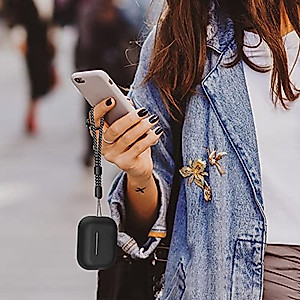 AHASTYLE AirPods Pro 2 Case Silicone Protective Cover [Front LED Visible] Compatible with AirPods Pro 2nd Generation (Black)