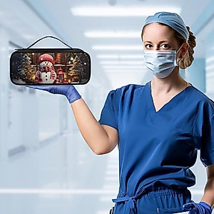 Rnyleeg Christmas Stethoscope Accessories Stethoscope Carrying Case Cute Snowman Print Stethoscope Bag Travel Holder Nurse Essential