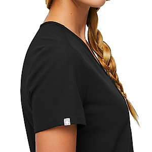 FIGS Catarina One-Pocket Scrub Top for Women — Black, S