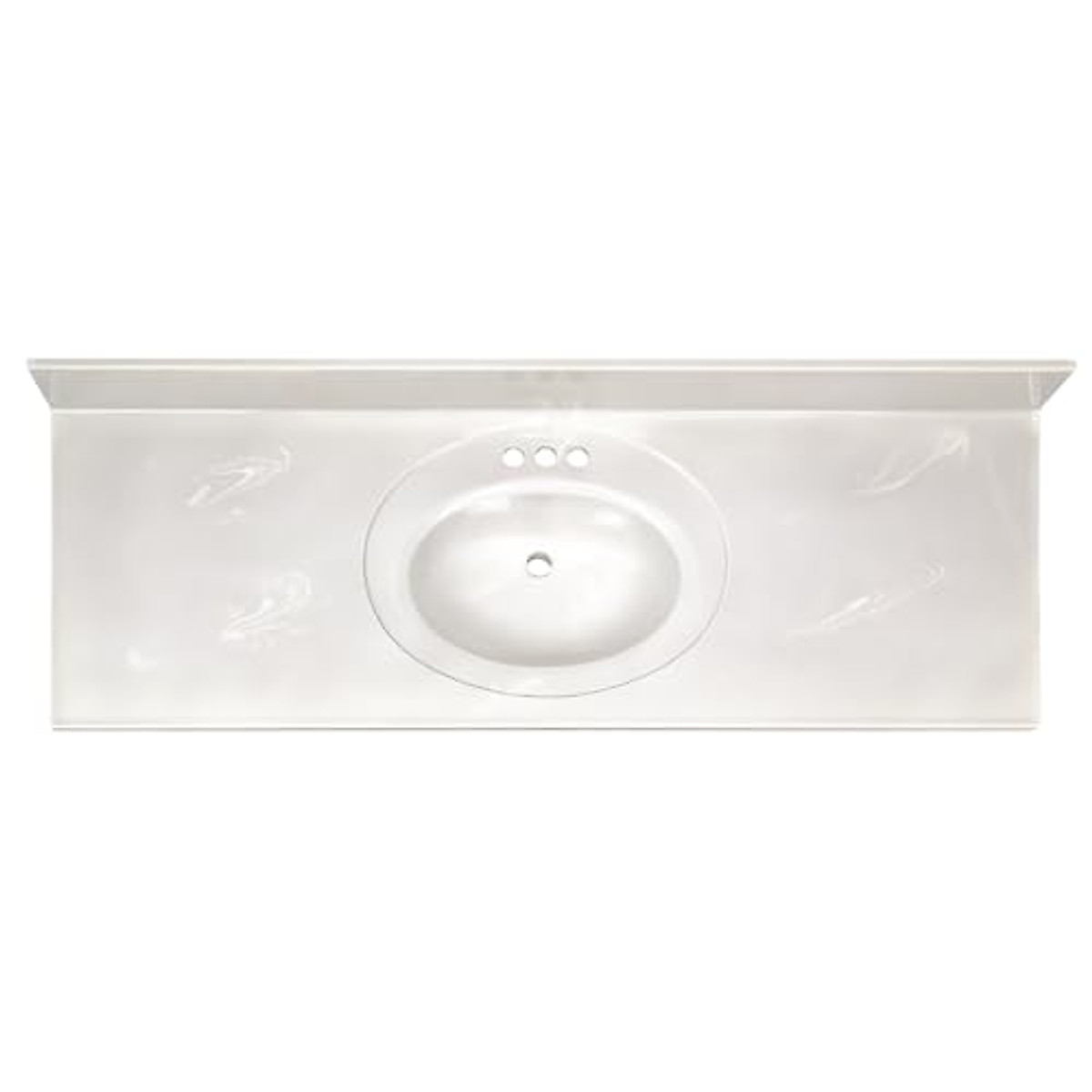 Design House 553354 Single Bowl Cultured Marble Vanity Top, 61 22-Inches, White