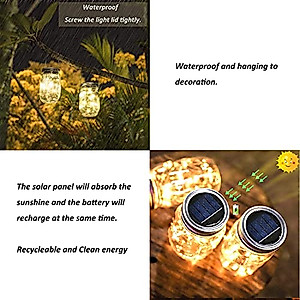 Dracarys 3 Pack Mason Jar Solar Lights Lids – Solar Fairy Lights for Mason Jar(NO Jars) - Festival Garden Patio Porch Backyard Wedding Party Decor LED Solar Mason Jar Lid – (Warm White)