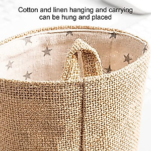 Kripyery Storage Basket, Foldable, Space-Saving Cotton and Linen Cosmetic Hanging Bag for Home Decoration, Toy Cosmetics Storage Basket, Creative Fabric Finishing Frame (2)