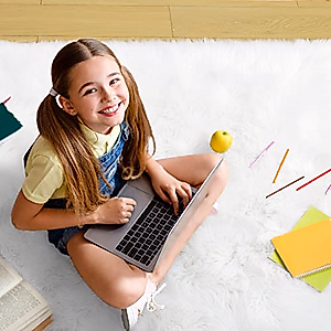 Amearea Premium Fluffy Faux Sheepskin Rug Modern Bedroom Area Rug, Super Soft Faux Fur High Pile Rugs for Living Room Kids Home Decor, Cozy Plush Bed Side Floor Carpets, 3x5 Feet White