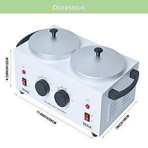 Electric Wax Warmer Machine for Hair Removal Professional Heater Pot Facial Skin Care Depilatory Machine Body Hair SPA Removal Facial Adjustable Temperature Aluminum 100 Removal Wooden Craft Sticks