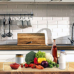 Yestbuy 12x 20 Clear Acrylic Tray, Premium Acrylic Serving Tray, Modern Acrylic Rectangular Trays - Spill Proof, Trays for Coffee Table, Bathroom, Kitchen, Office (12" x 20")…