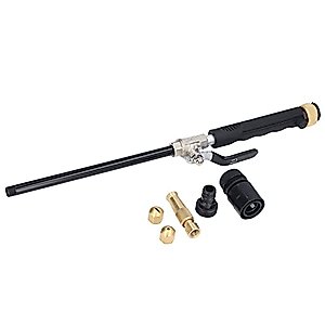 Watering Sprayer Flexible Garden Wand Jet Adjustable High Cleaning Pressure Power Washer Wand with Nozzles Connector Universal Hose End for Gutter Patio Car Pet Window Cleaning Tool
