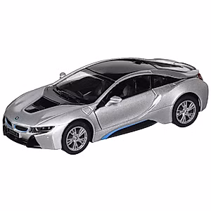 KiNSMART BMW i8 Gray 5" 1:36 Scale Die Cast Metal Model Toy Car w/Pullback Action