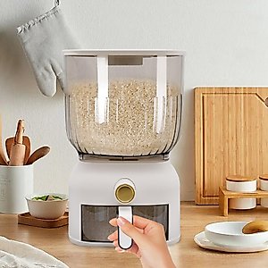 LUGBING Rice Dispenser 22 Lbs,Large Grain Storage Container with Rice Cup Food Dispenser Kitchen Organizer for Rice,Beans,Grains,Cereal Dry Food Storage,Rice Containers