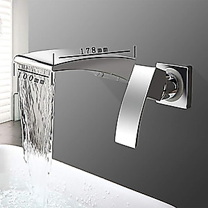 High end Bathtub Faucet - Modern Chrome Wall-Mounted Ceramic Valve Bathtub Shower Faucet/Single Handle Two Holes Pretty Suitable for Kitchen Bathroom Sink